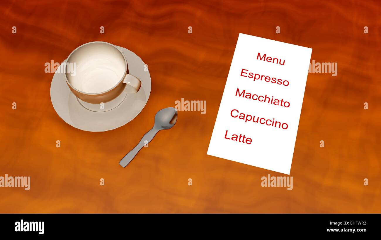 Coffee Menu 3d Stock Photo Alamy Coffee Menu 3d Stock Photo Alamy