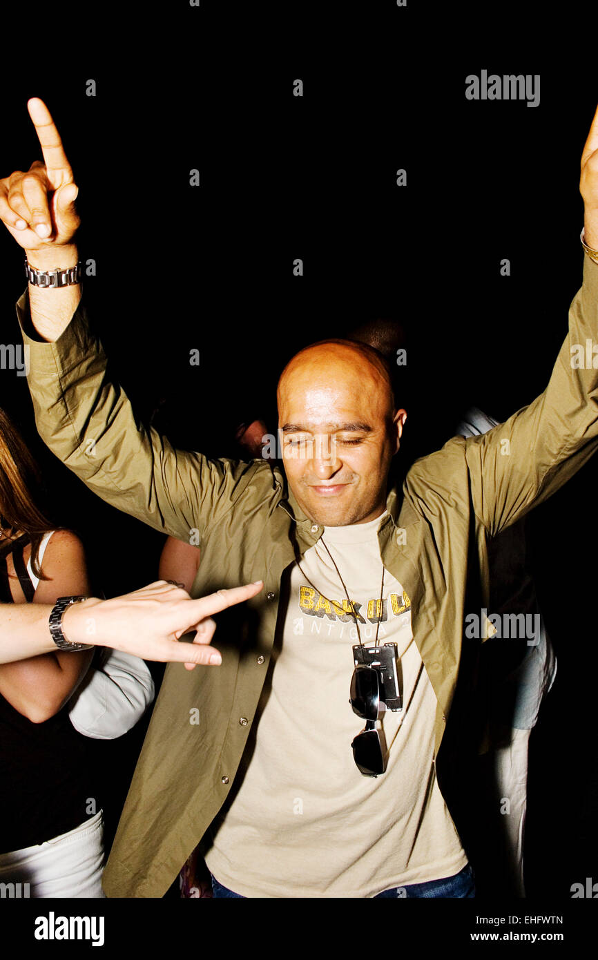 Cool guy dancing at Jazzie B's Back 2 Life party Antigua Stock Photo ...