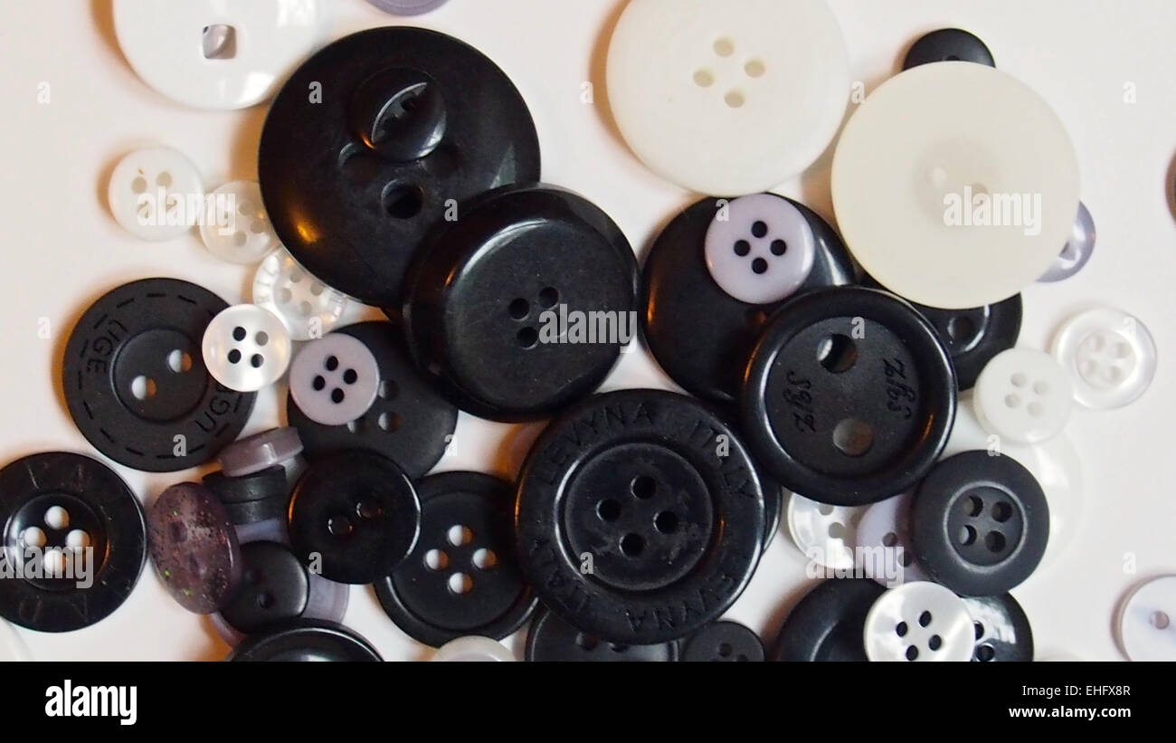 buttons assorted piles Stock Photo - Alamy
