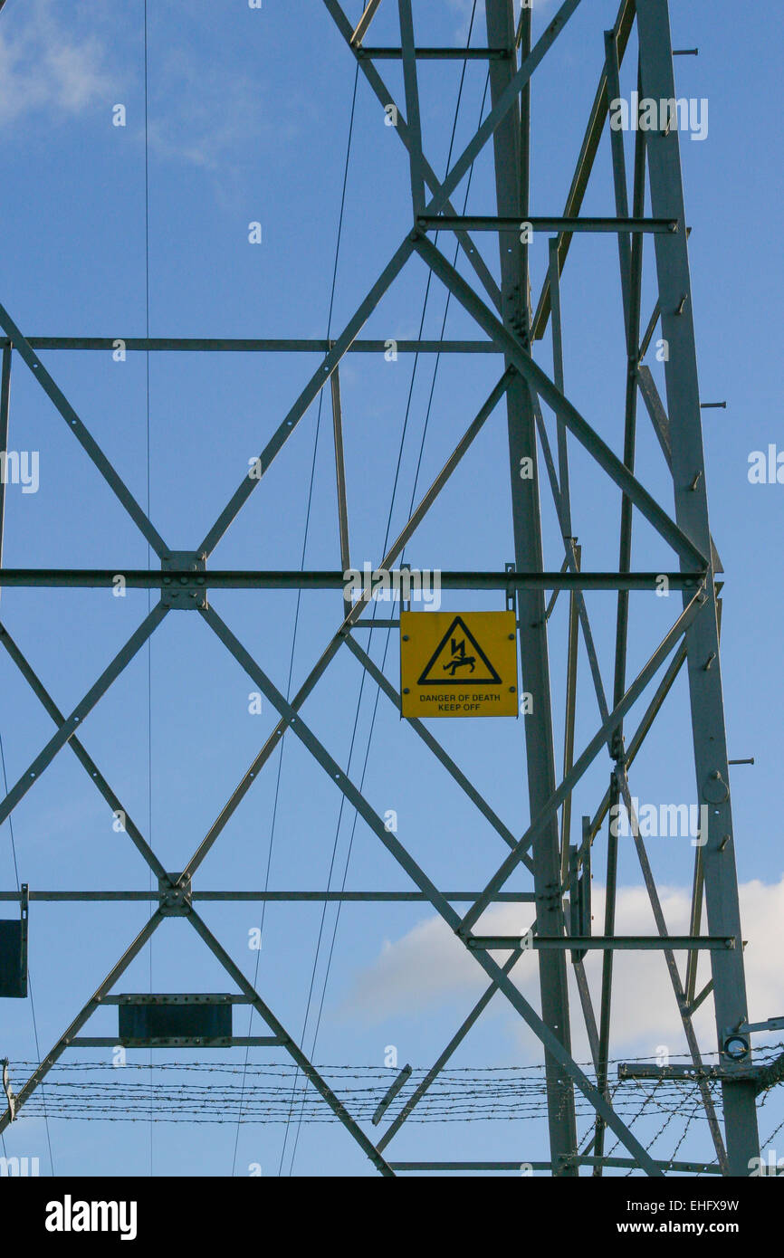 Looking at an electricity pylon Stock Photo - Alamy