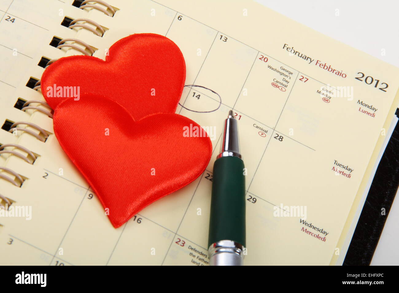 Valentine day concept calendar hi-res stock photography and images - Alamy