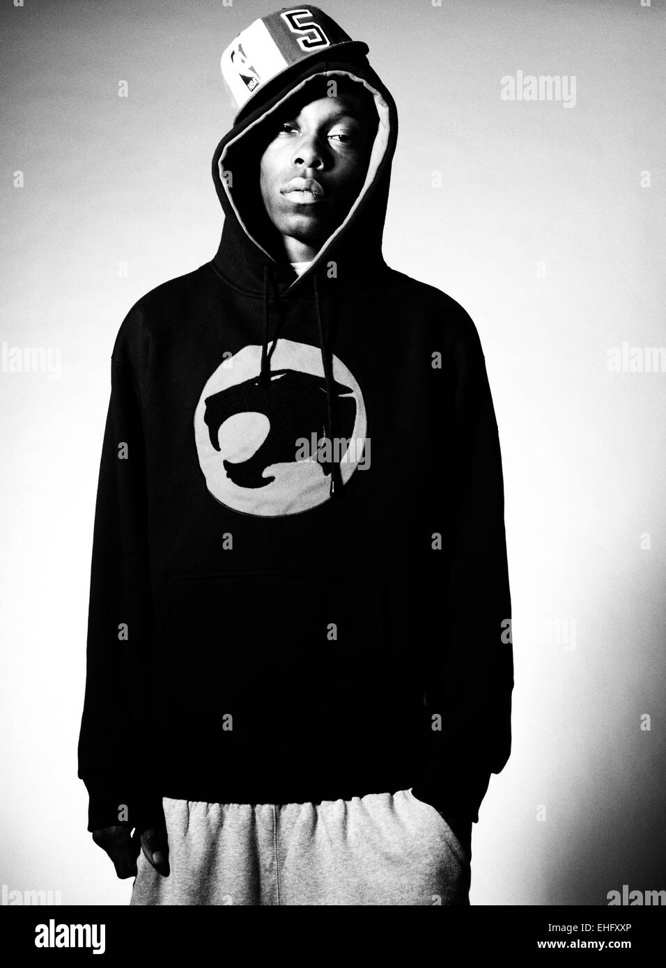 Dizzee Rascal black and white full length portrait Stock Photo - Alamy