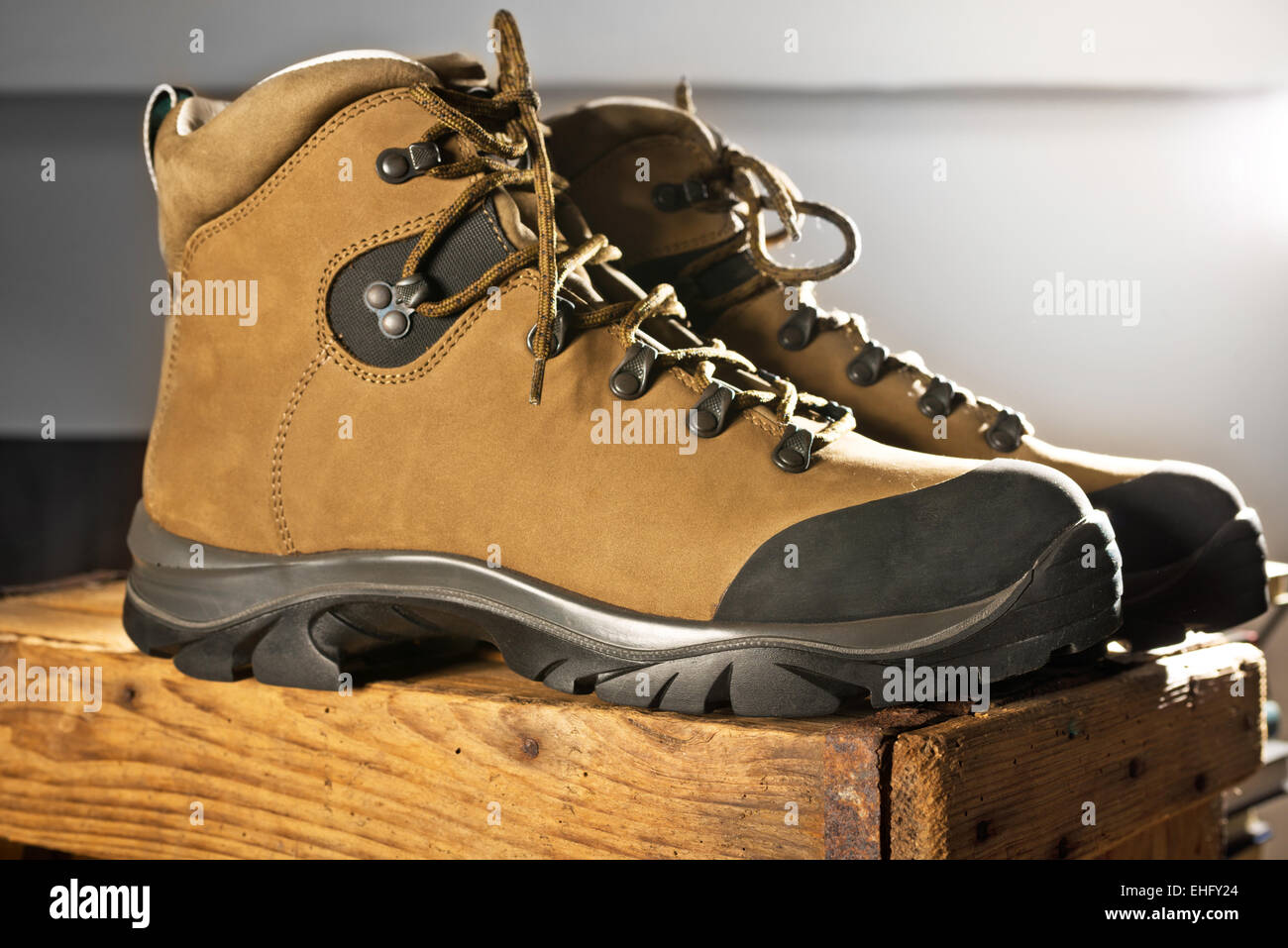 detail of walking boots with grip sole Stock Photo - Alamy