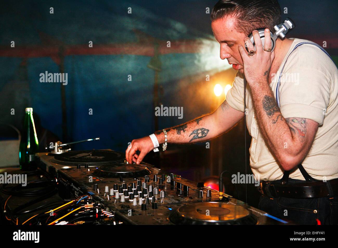 Andrew Weatherall DJing at Field Day festival in Victoria Park London ...