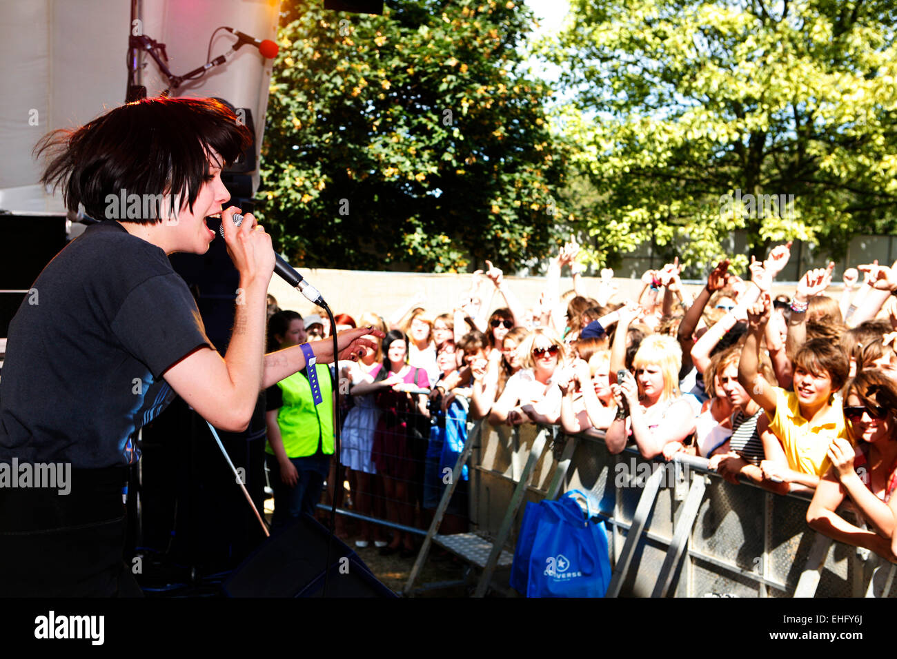 Crystal Castles live at Underage Festival in Victoria Park London Stock ...