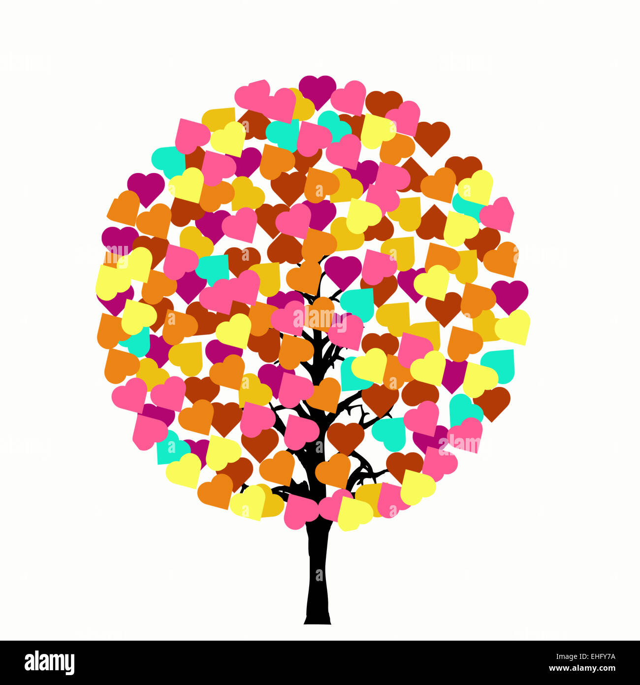 hearts on tree Stock Photo - Alamy