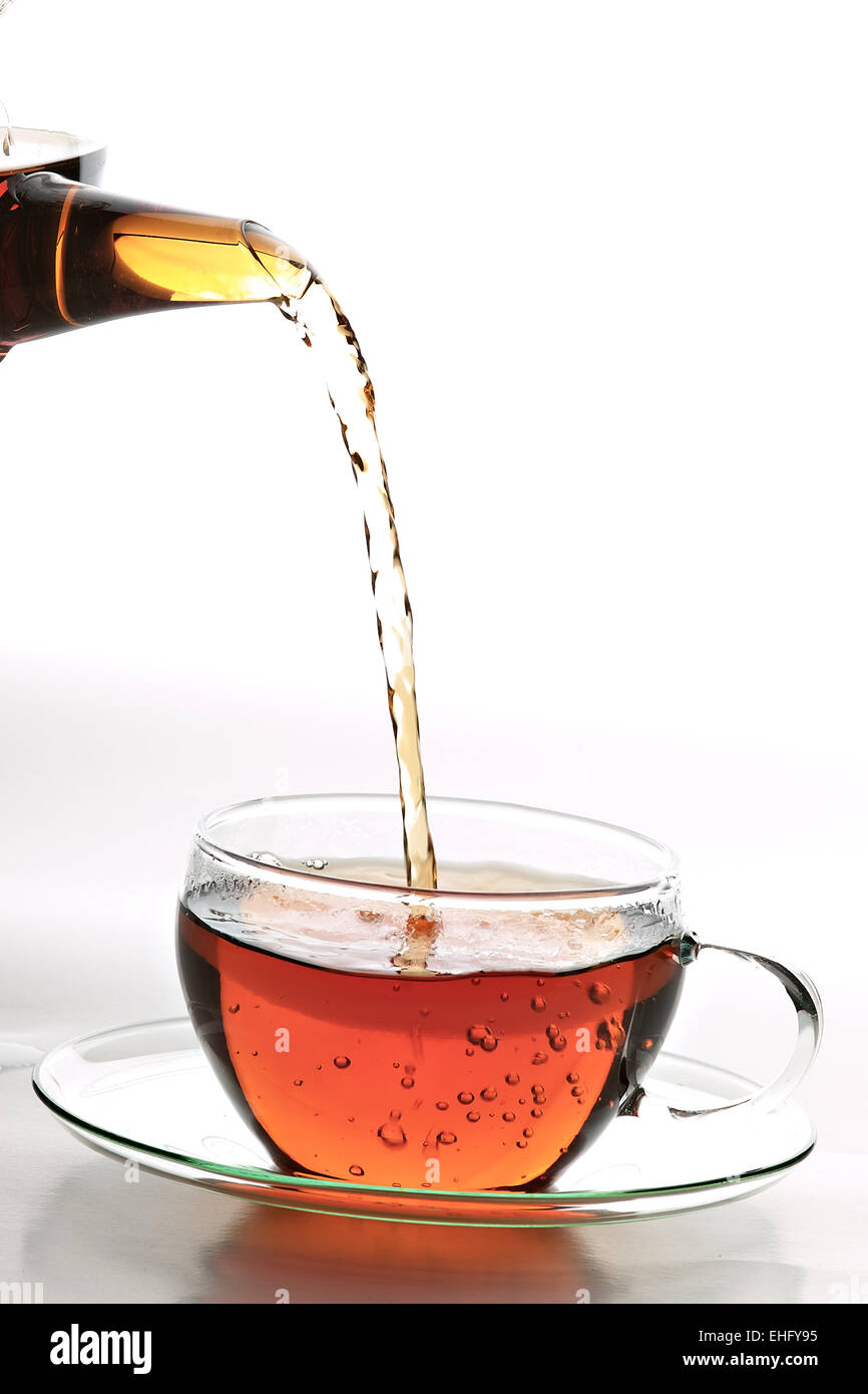 tea in a glass cup Stock Photo - Alamy