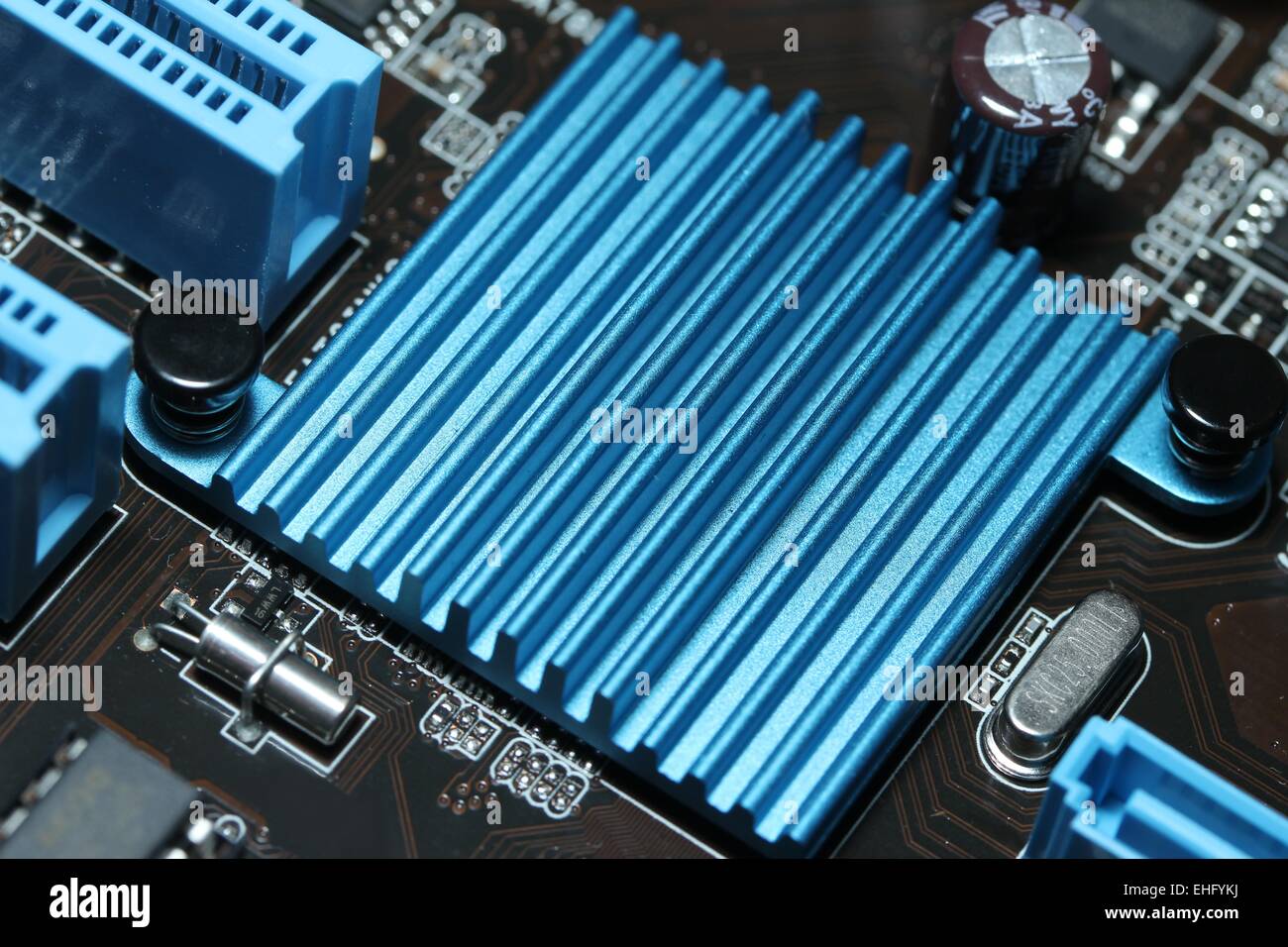 computer mainboard chip cooling Stock Photo - Alamy