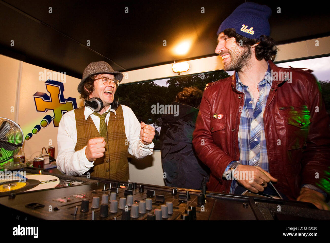 Gruff Rhys (Super Furry Animals) and Pete Fowler DJ at Connect Festival ...