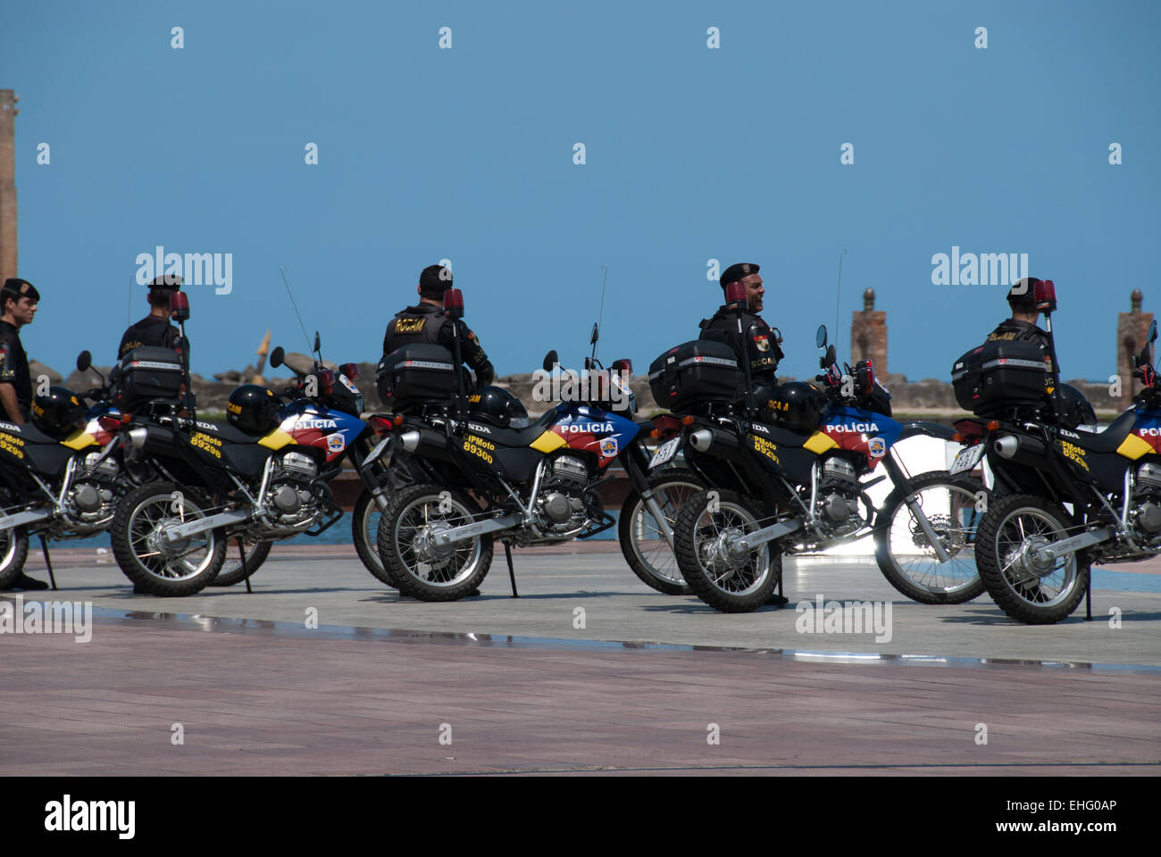 Motor cycle police officers (ROCAM) in Recife, Brazil Stock Photo - Alamy