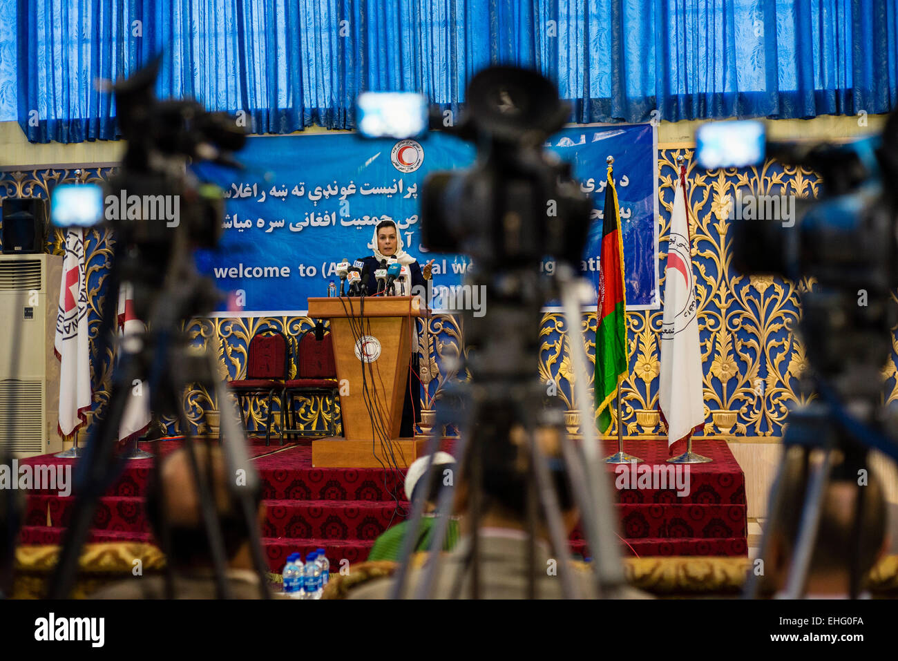 Portrait of Fatima Gailani, president of Afghan Red Crescent Society ...