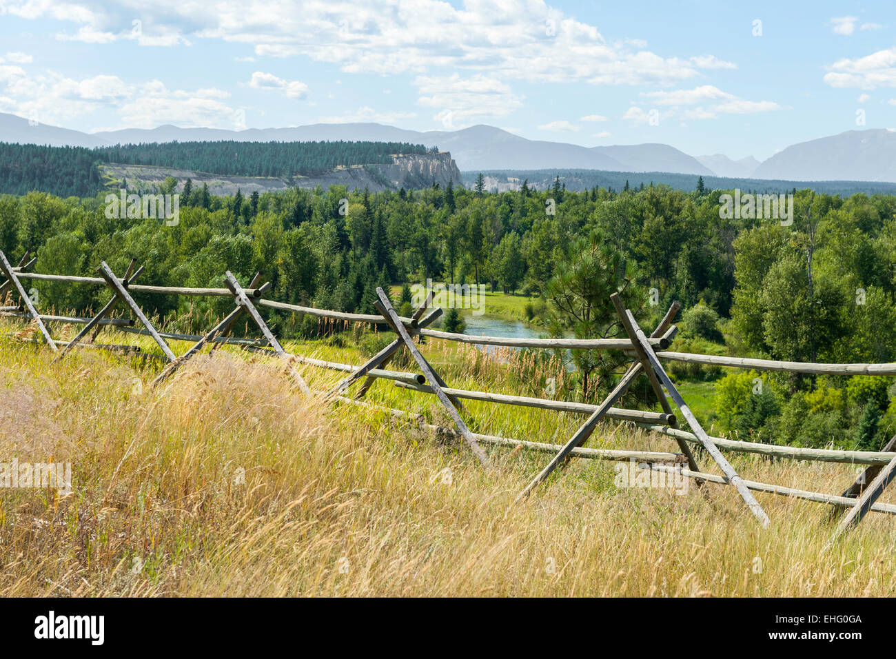 View from Fort Steele Heritage Town, including Kootenay River, in the ...