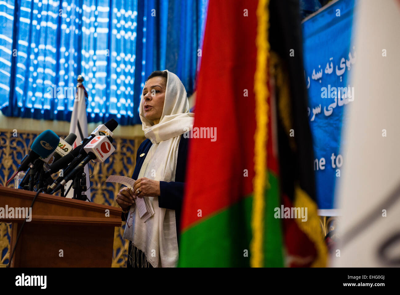 Portrait of Fatima Gailani, president of Afghan Red Crescent Society ...