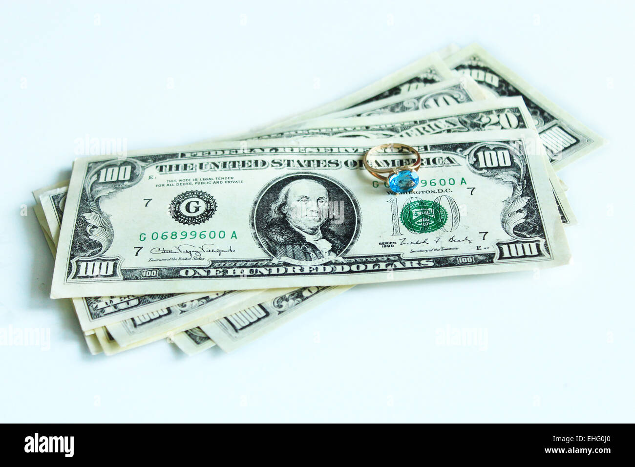 dollar banknotes isolated on the white background Stock Photo - Alamy