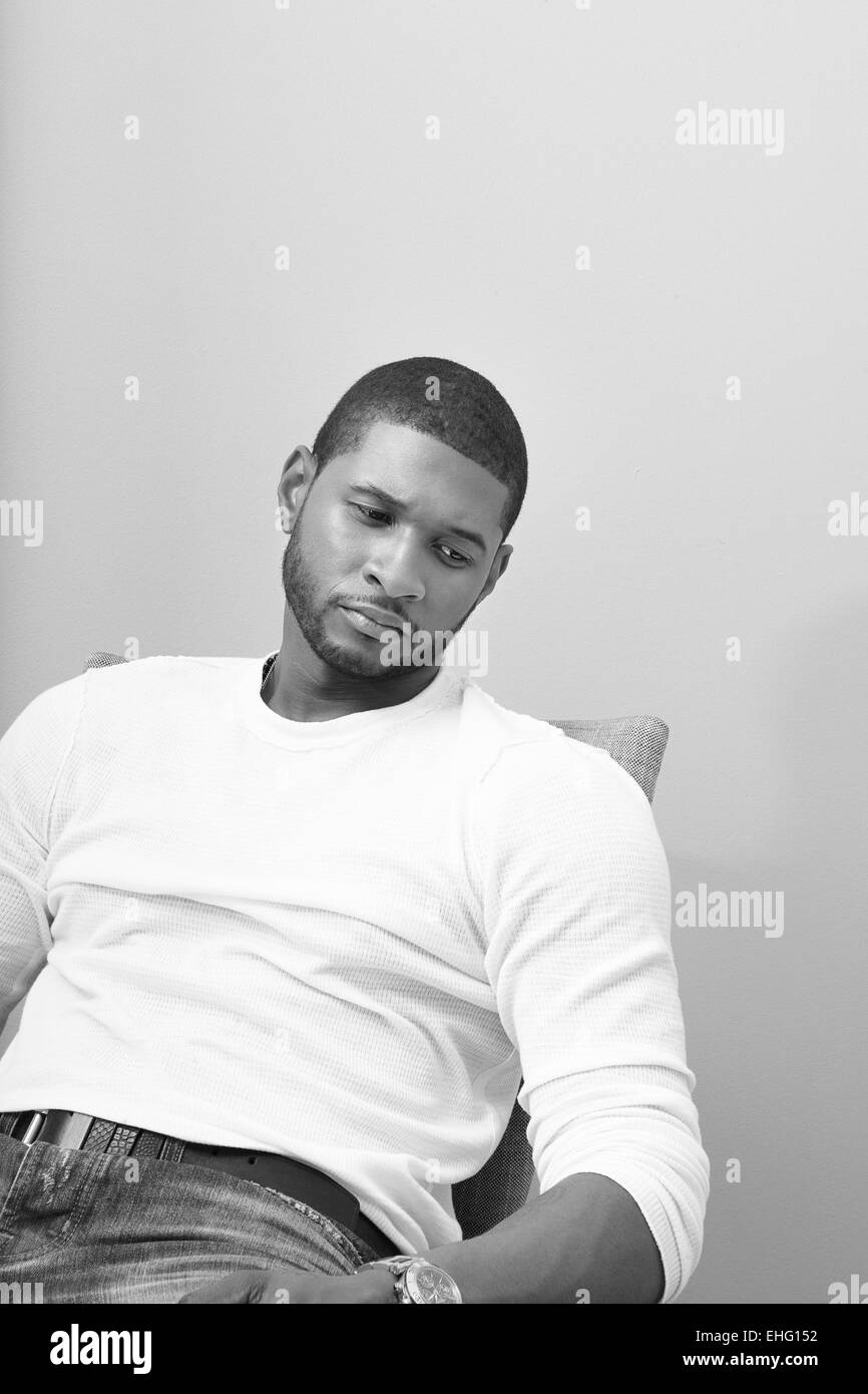Usher photographed at The Beverley Wilshire Hotel in Los Angeles Stock ...
