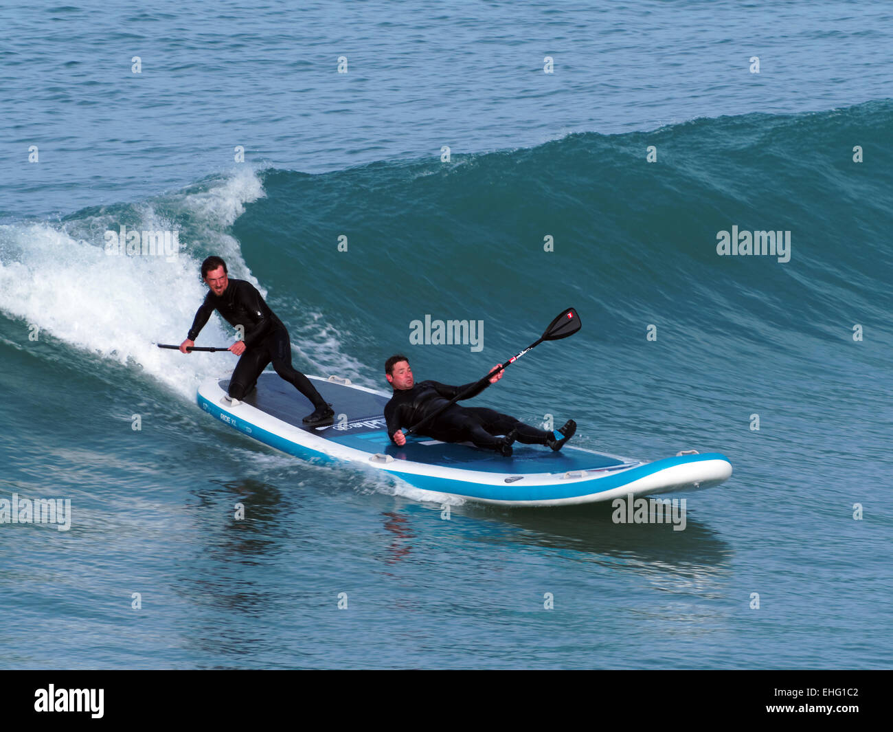 Surf Rafting Newquay Cornwall UK Stock Photo - Alamy