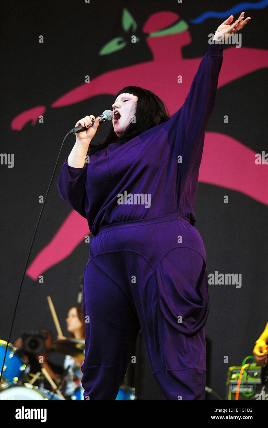 Beth Ditto from The Gossip performing on the Pyramid stage at ...