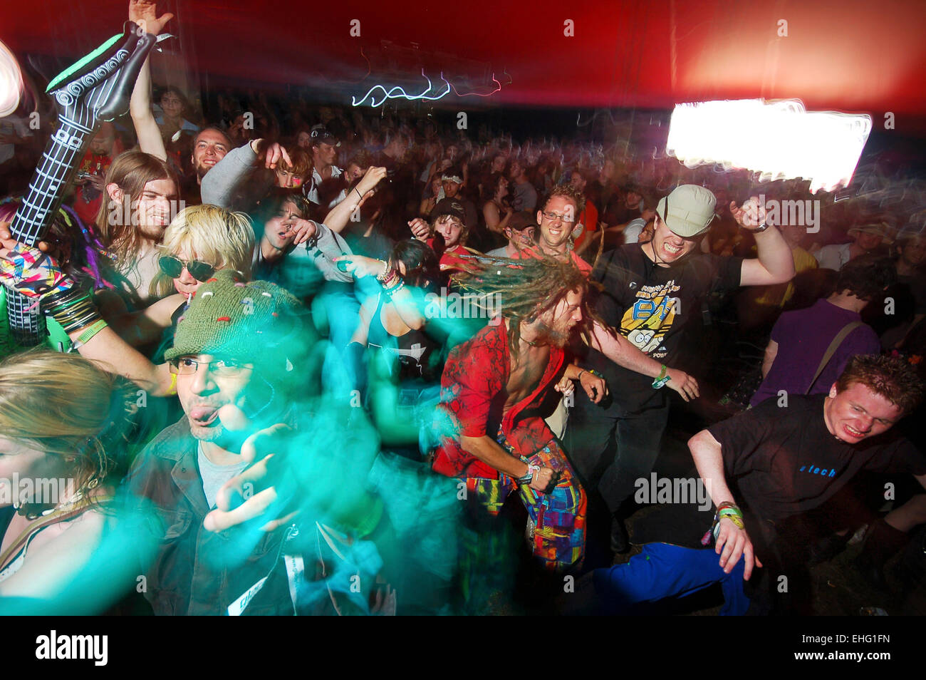 Crowd going wild at the Glade Festival 2008 Stock Photo - Alamy