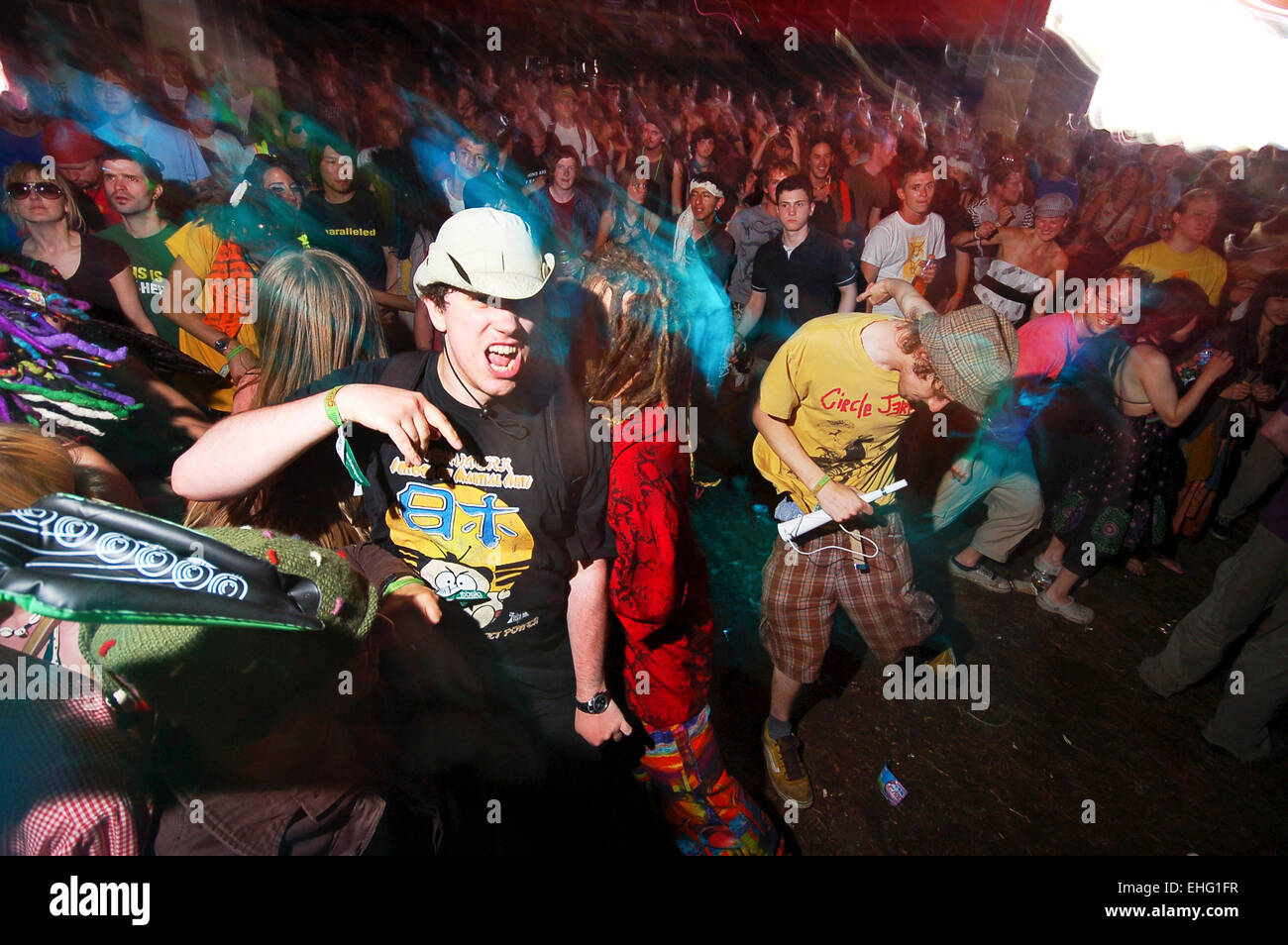 Crowd going wild at the Glade Festival 2008 Stock Photo - Alamy