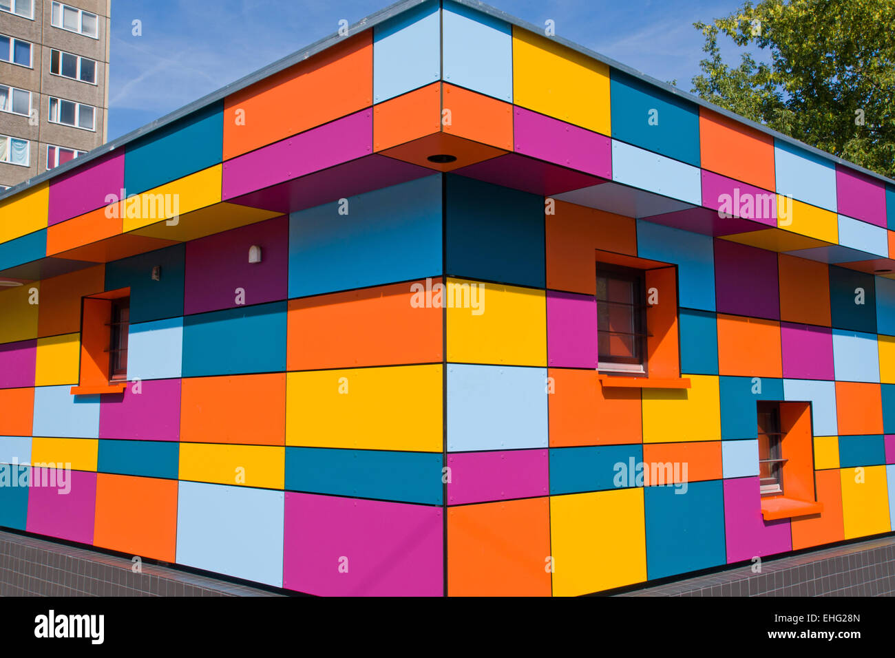 Colourful small building Stock Photo - Alamy