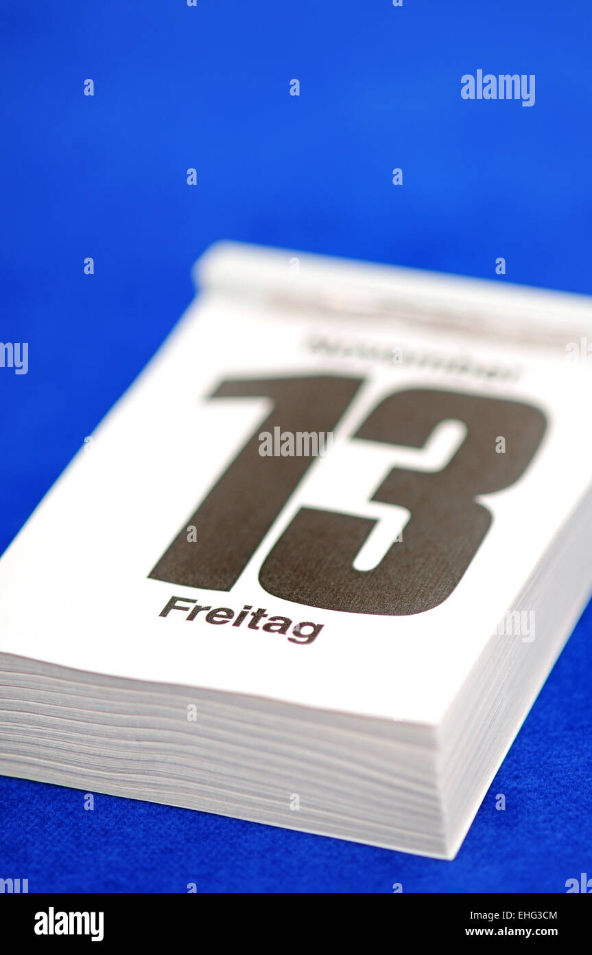 Calendar Sheet Friday The 13th High Resolution Stock Photography and ...