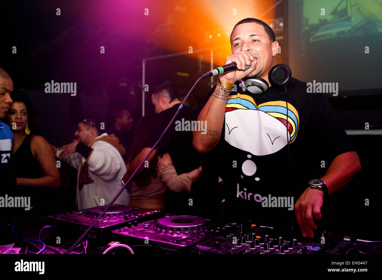 DJ Nelson DJing at La Bomba at SEOne club in London Bridge March 2009 ...