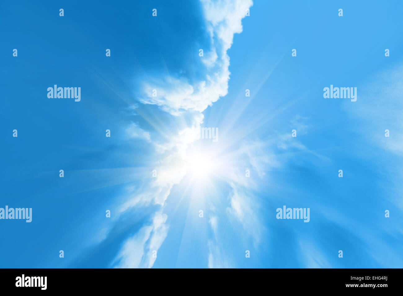 sky background with sun beams Stock Photo - Alamy