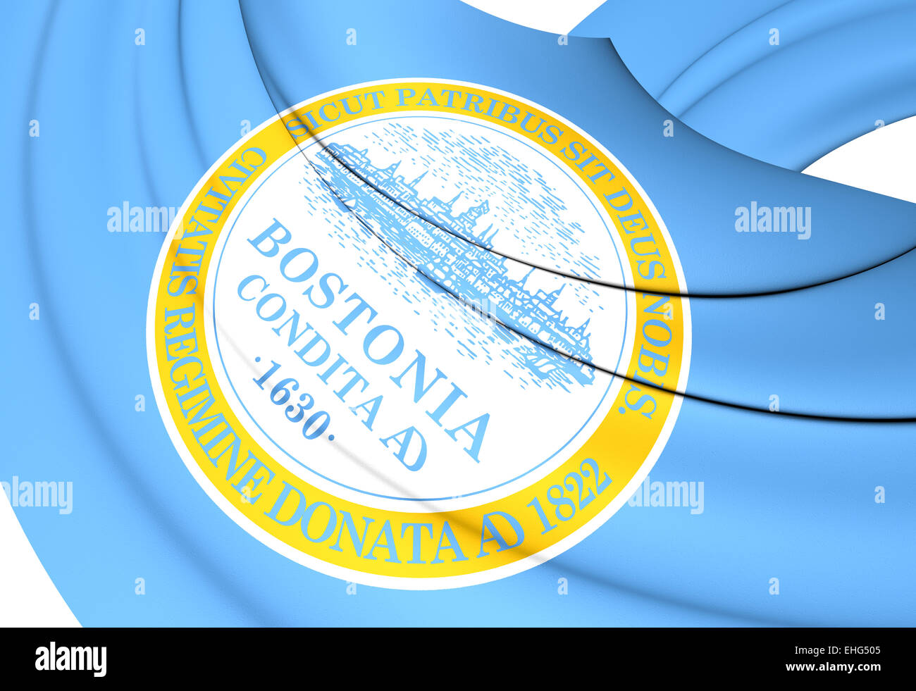 Flag of Boston, USA. Close Up Stock Photo - Alamy