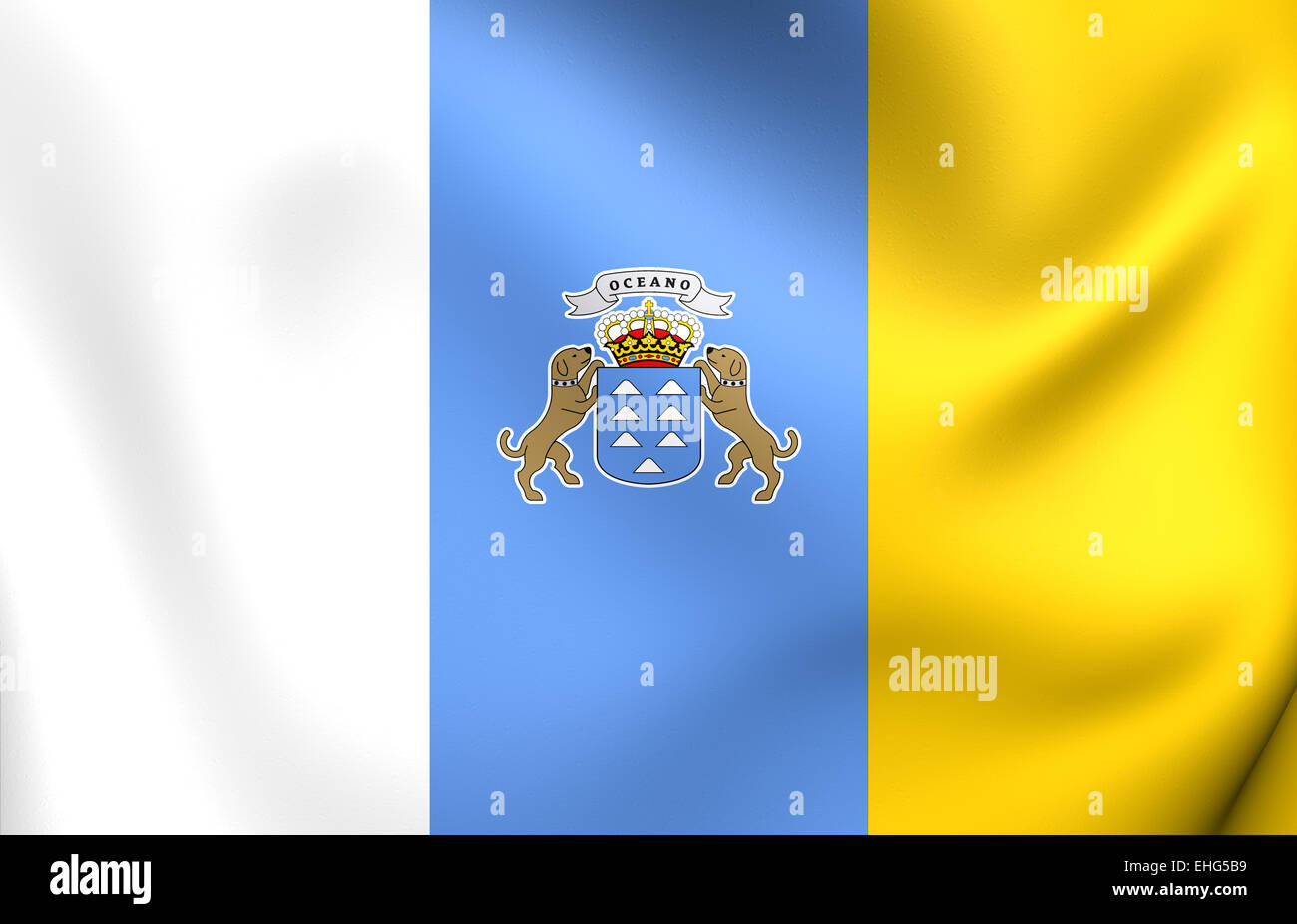 Flag of Canary Islands. Close Up Stock Photo - Alamy