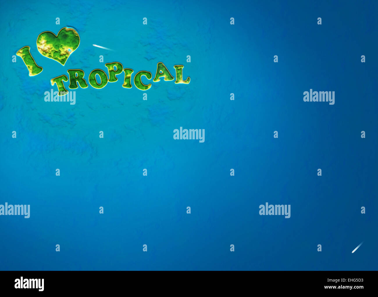 Summer island travel poster background with space Stock Photo - Alamy