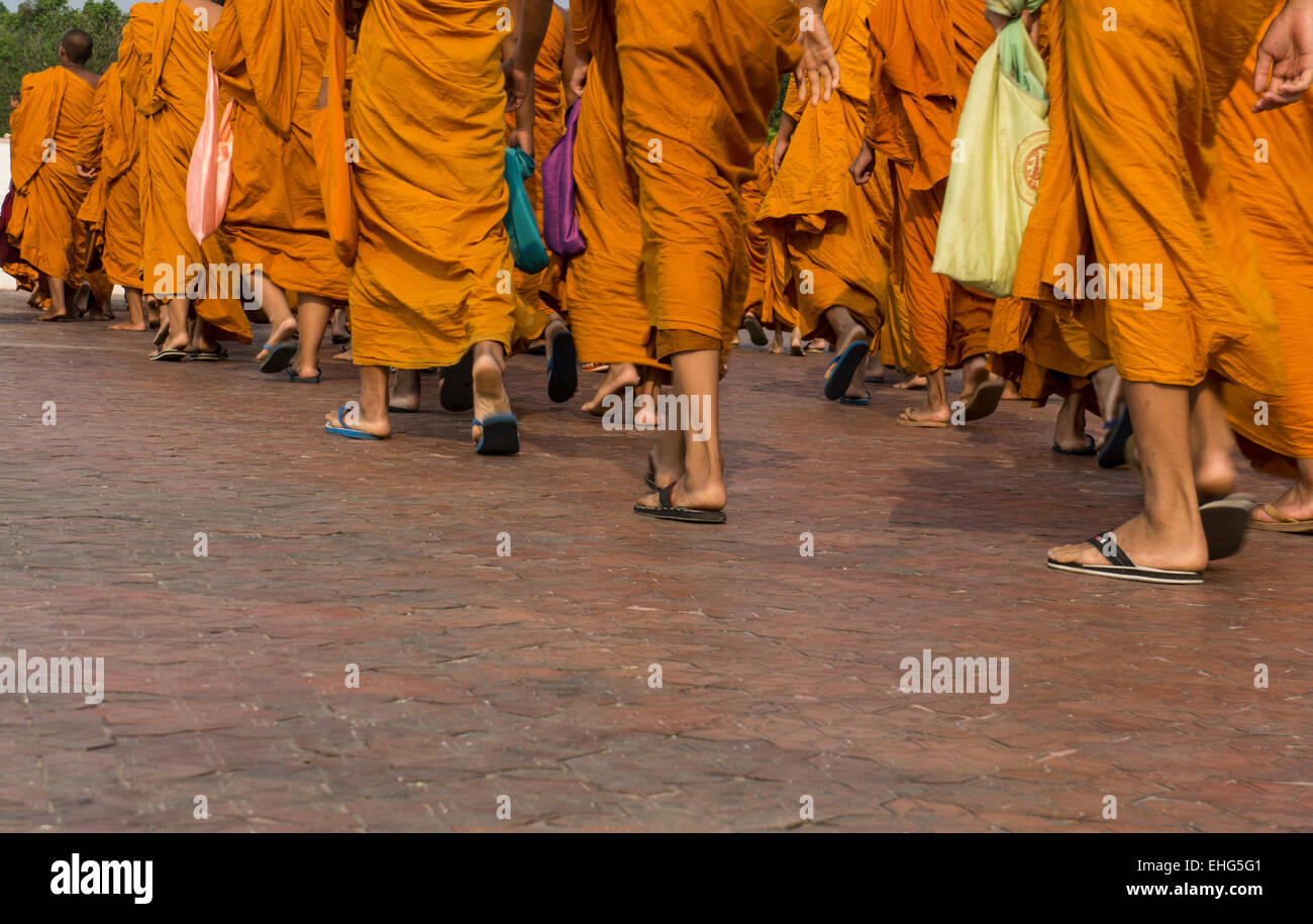 monk group walking Buddha Buddhist Stock Photo - Alamy