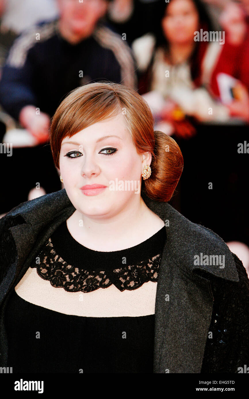 Adele arriving at the Brit Awards London 2008 Stock Photo - Alamy