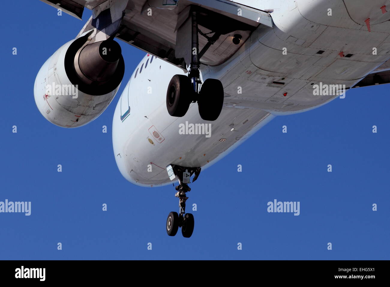 The close up of the engine and landing gear of Airbus A320 C-FPDN Air ...