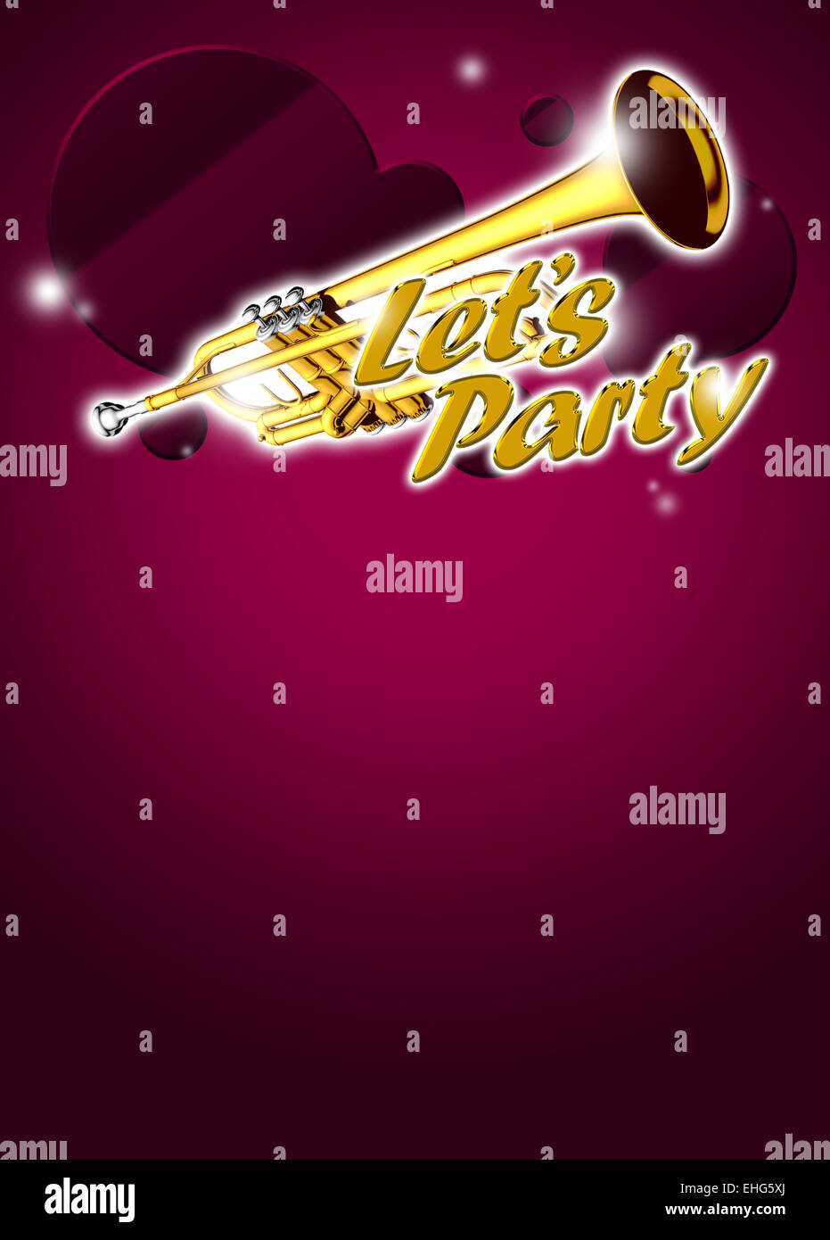 Abstract trumpet music invitation poster or flyer bacground with space ...