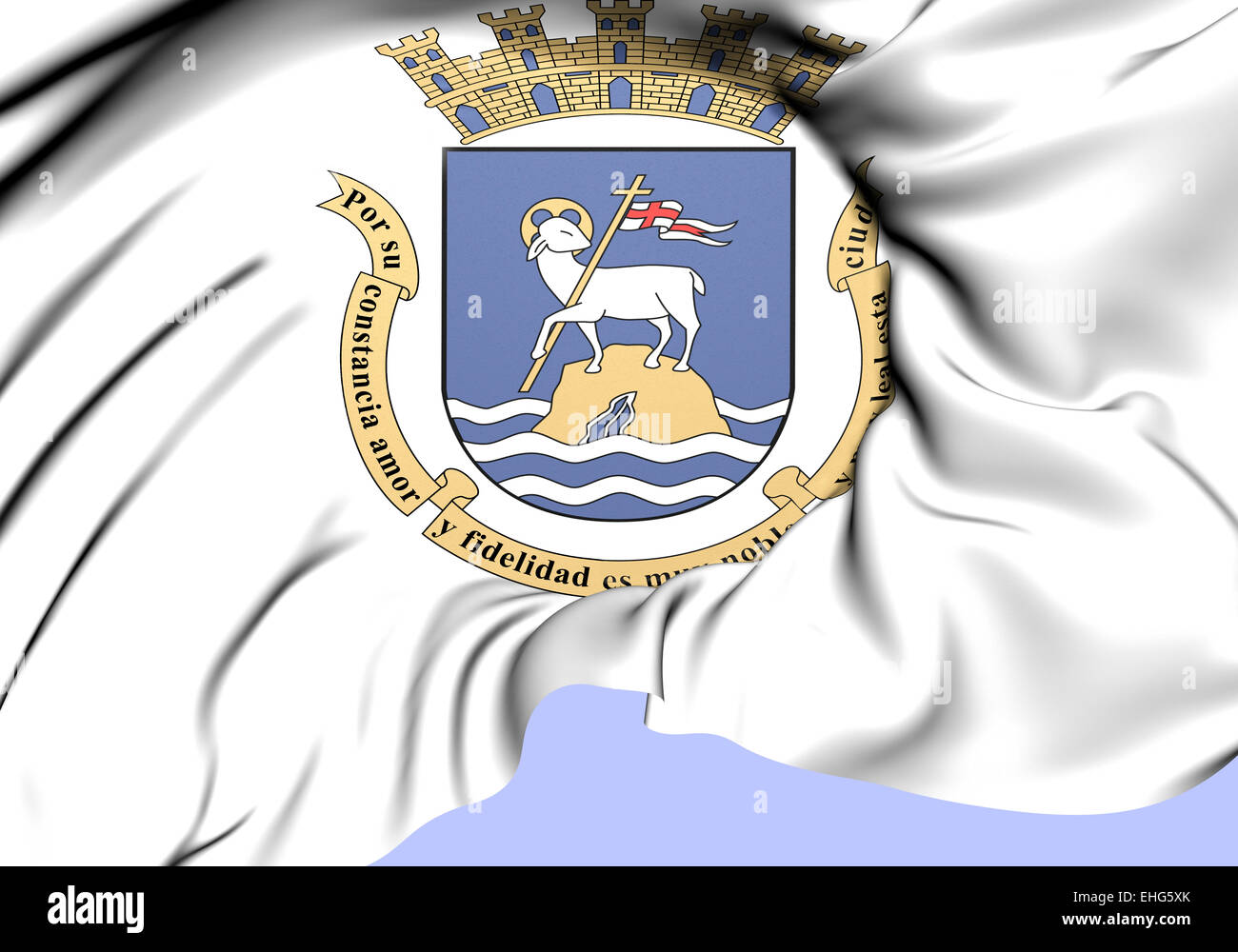 Flag of San Juan, Puerto Rico. Close Up Stock Photo - Alamy