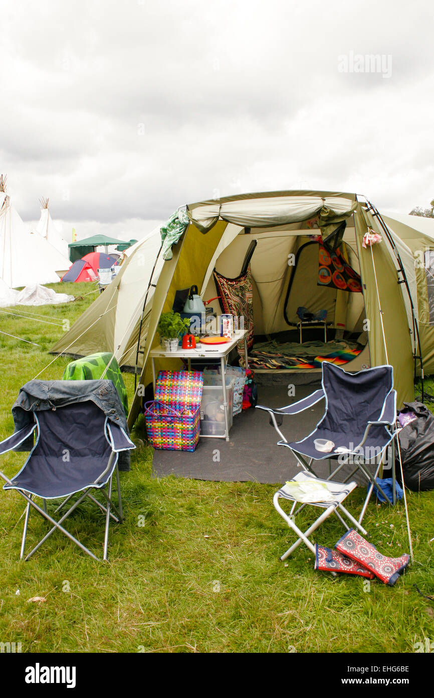 Camping at a festival in England Stock Photo - Alamy