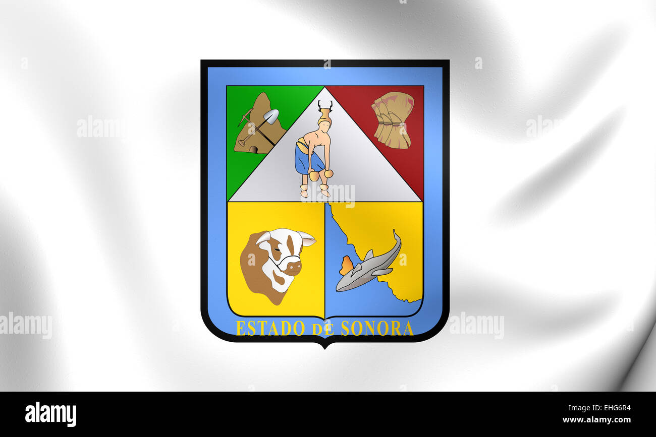 Flag of Sonora, Mexico. Close Up Stock Photo - Alamy