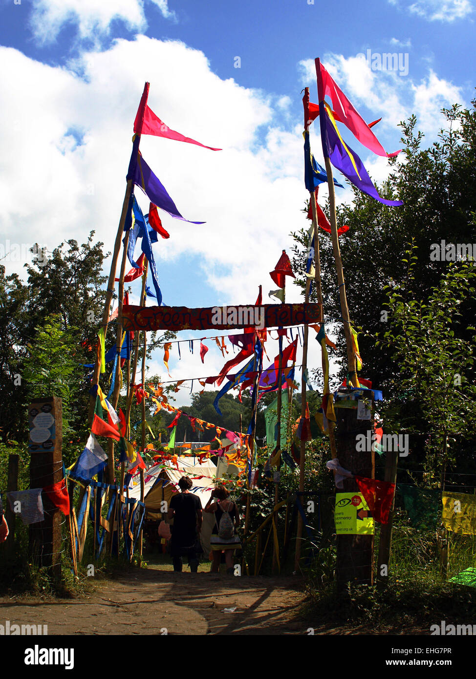 Entrance to Green Futures field at Glastonbury 2008 Stock Photo - Alamy