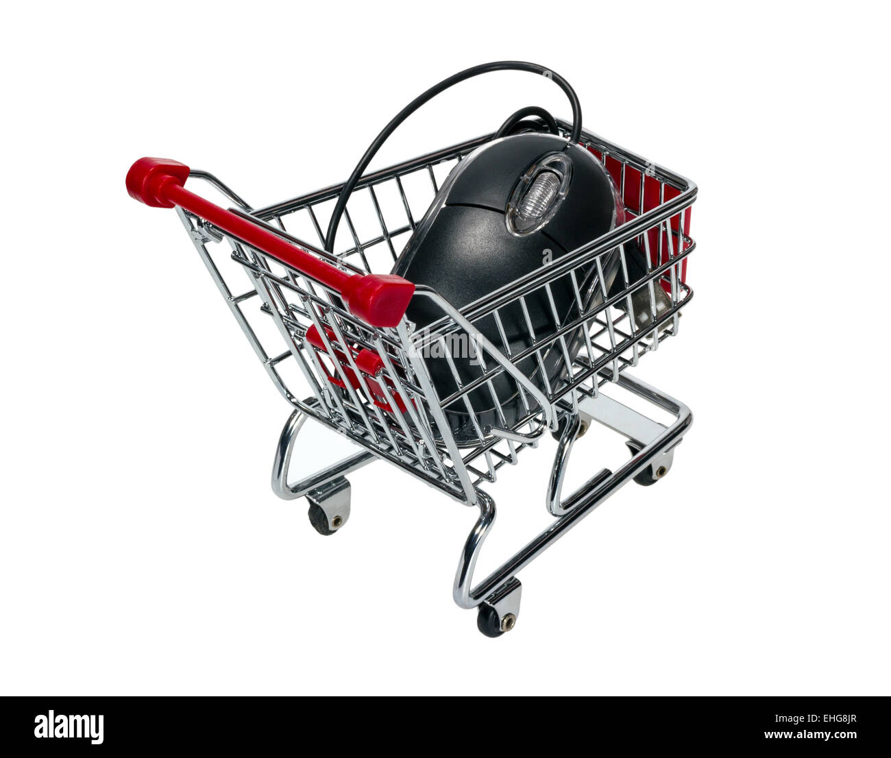 Shopping cart with a computer mouse Stock Photo - Alamy