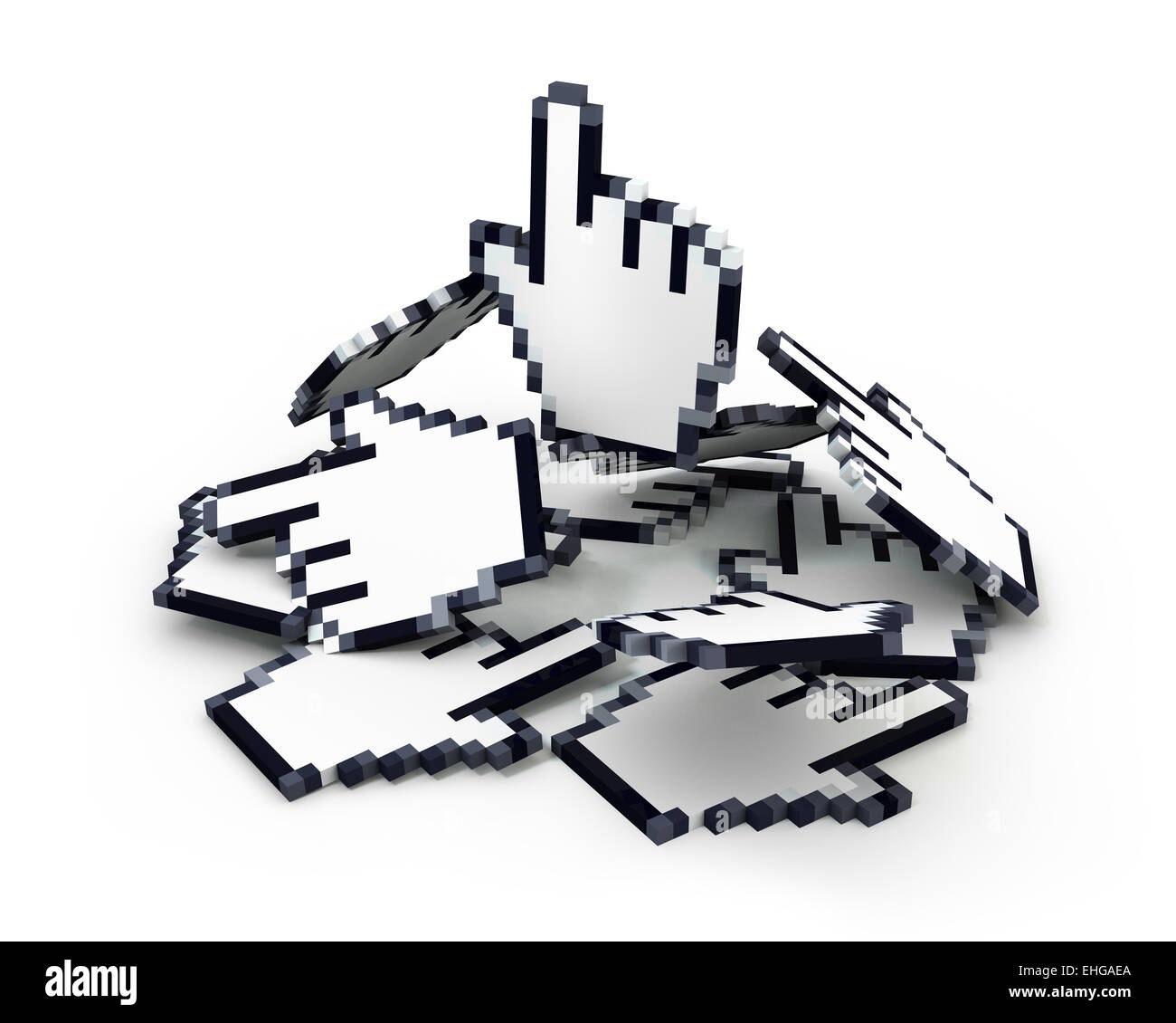 3d hand shape mouse cursor Cut Out Stock Images & Pictures - Alamy