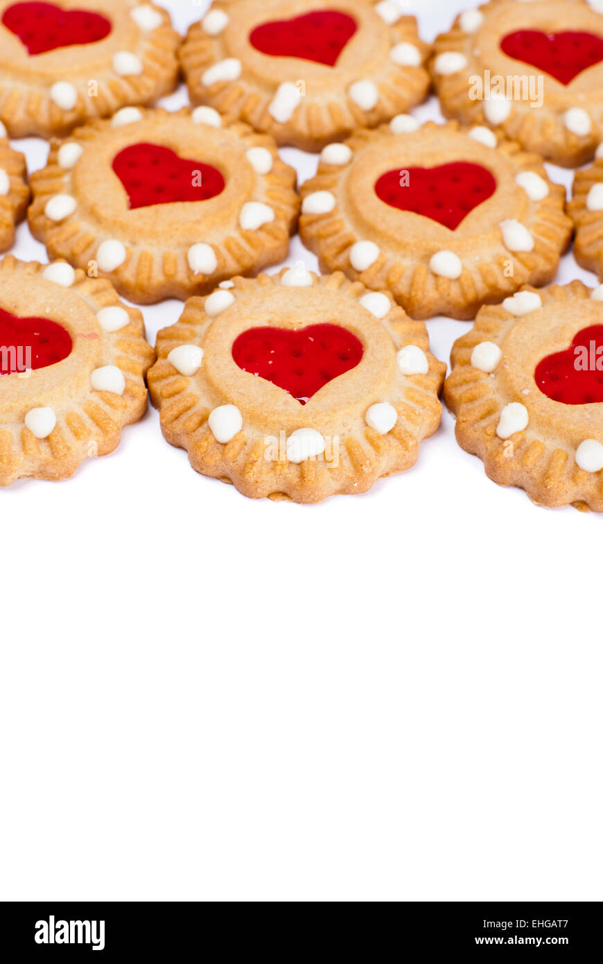 Heart cookies background Stock Photo - Alamy