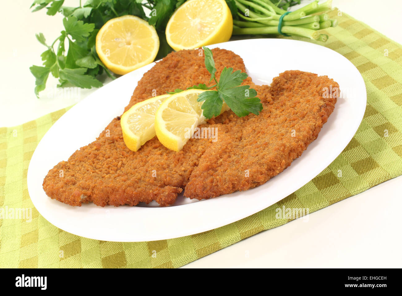 fresh fried Wiener Schnitzel Stock Photo - Alamy