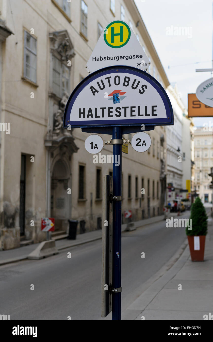 A Bus Stop sign in Vienna, Austria Stock Photo - Alamy