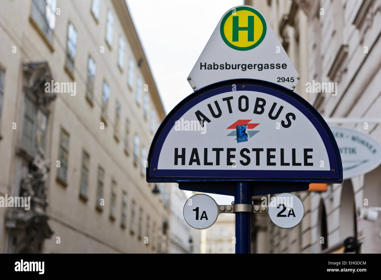 A Bus Stop sign in Vienna, Austria Stock Photo - Alamy
