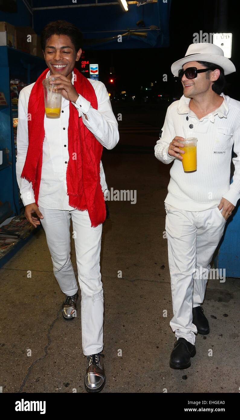 B Howard and Corey Feldman enjoying a night out in Studio City ...