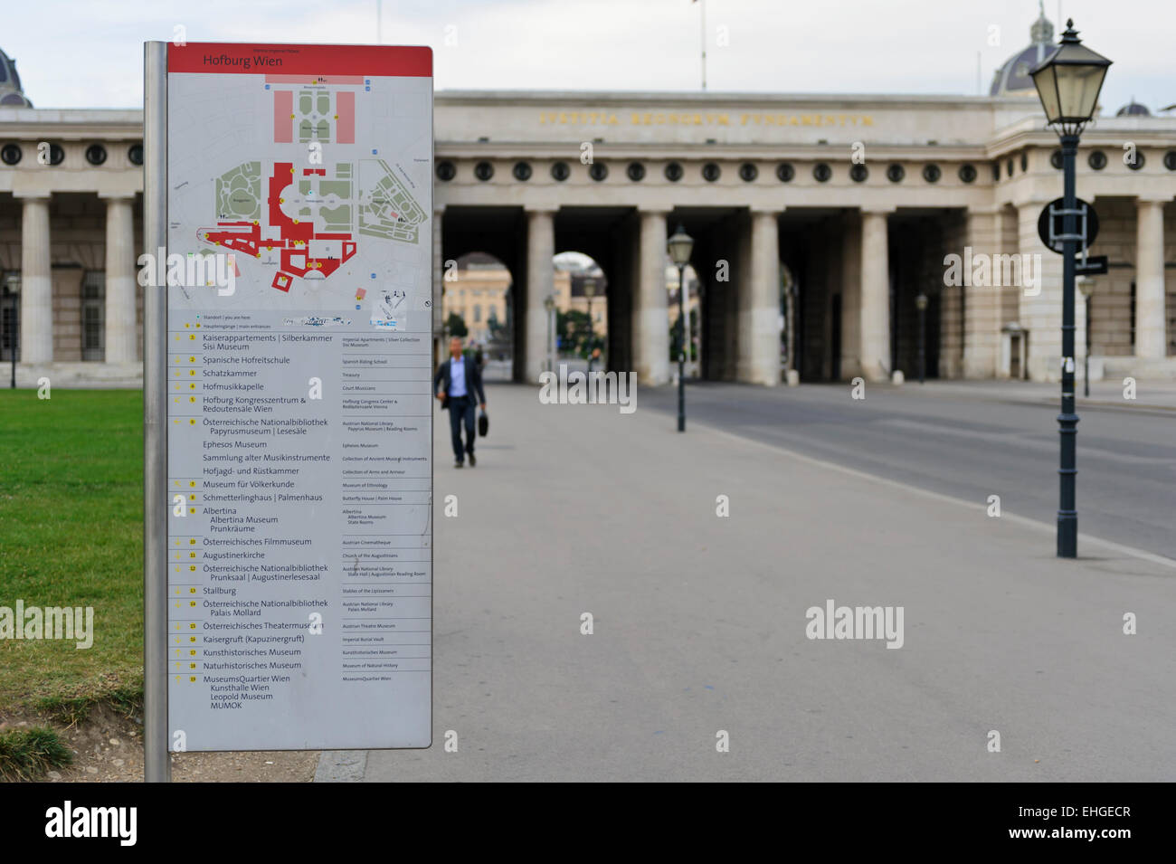 Site map in front of Burgtor gate with five arches near Hofburg Palace ...
