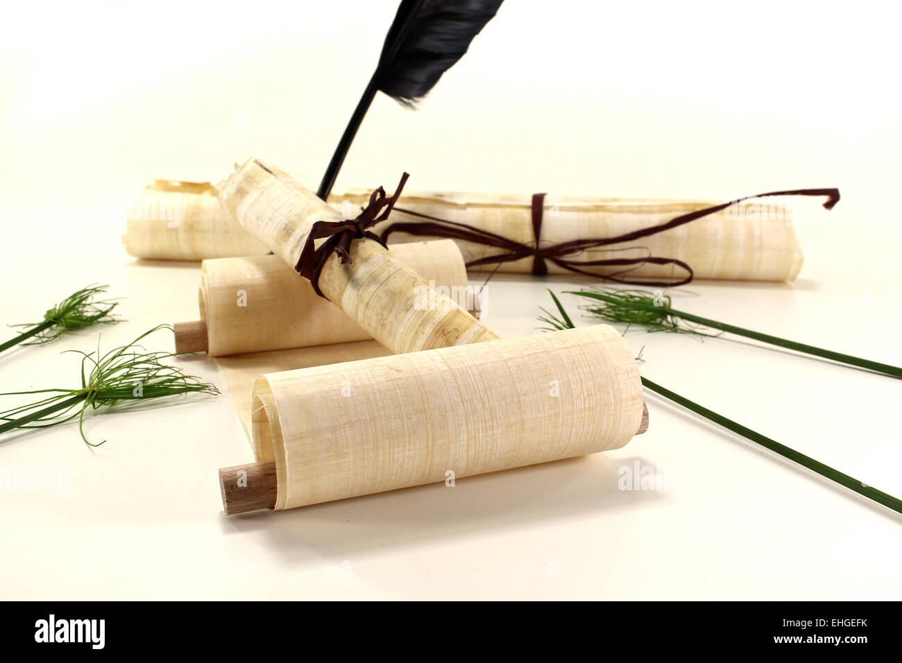 Papyrus scroll quill hi-res stock photography and images - Alamy