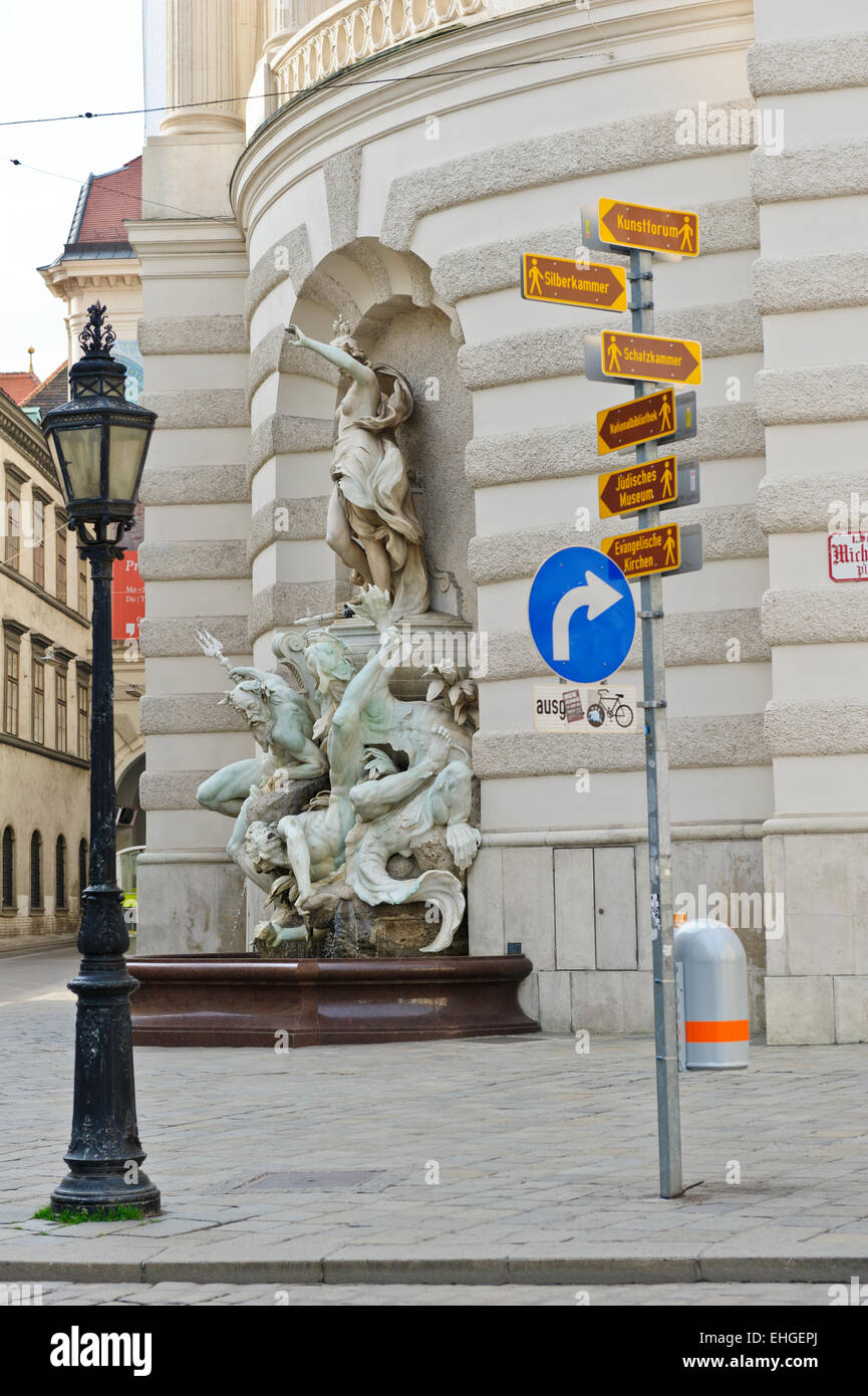 'Power at the sea' water fountain by Rudolf Weyr at Hofburg Palace ...