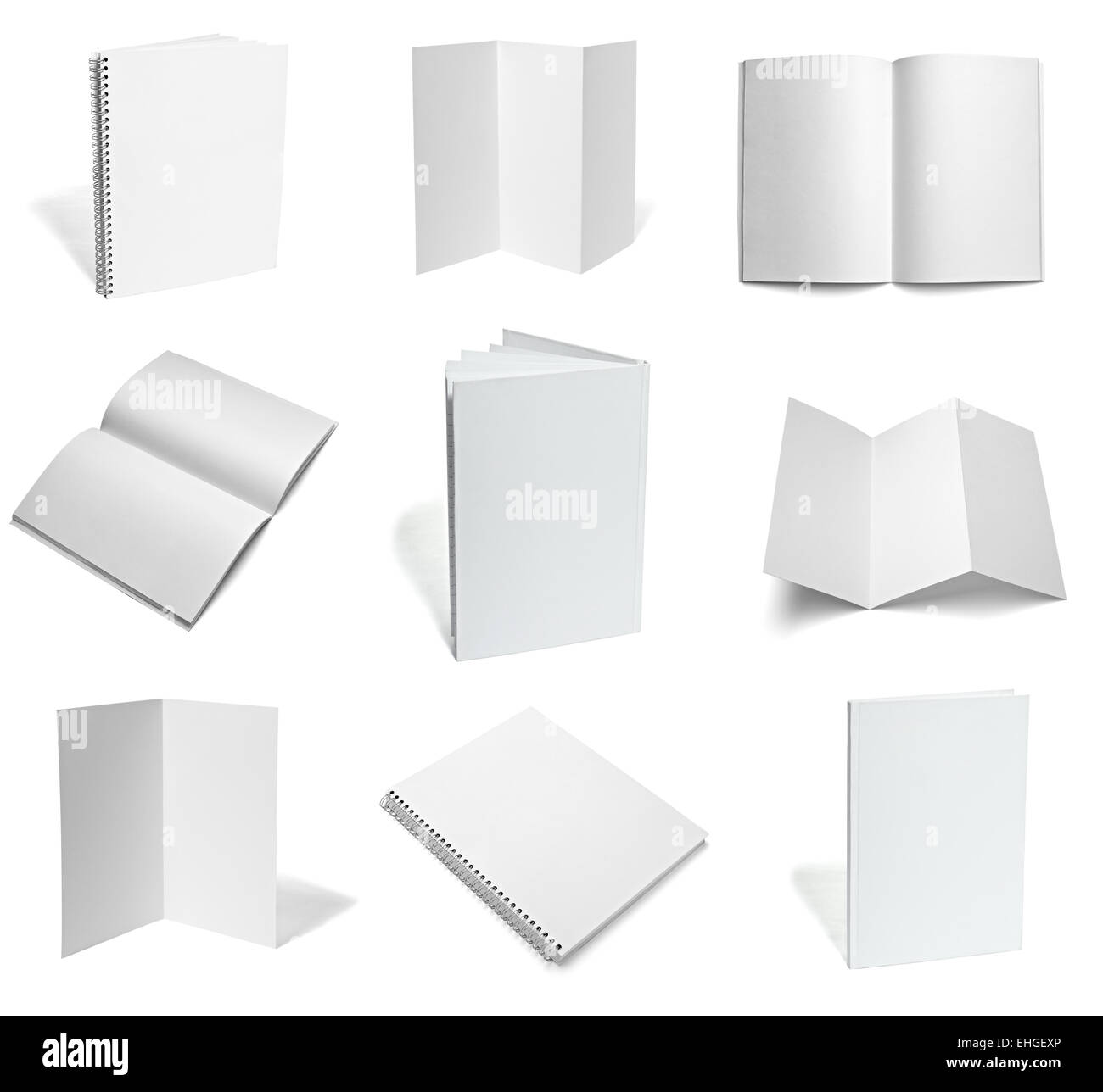 leaflet notebook textbook white blank paper template Stock Photo - Alamy