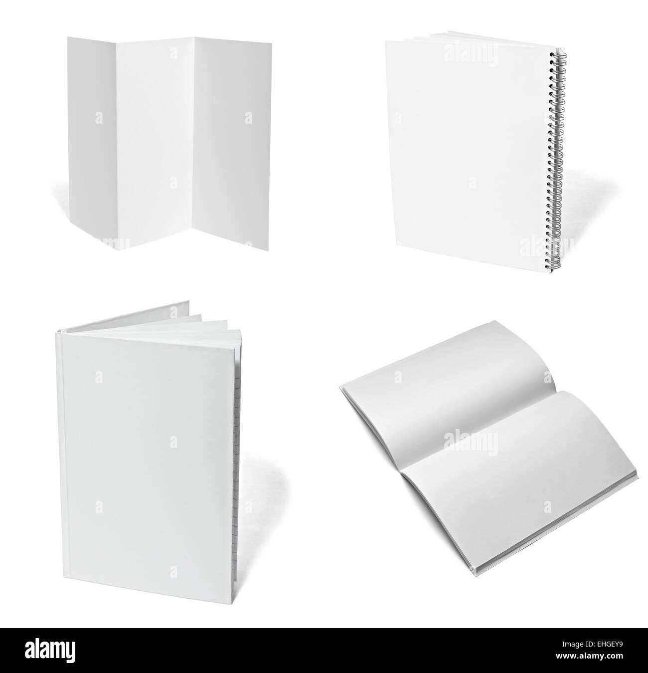 leaflet notebook textbook white blank paper template Stock Photo - Alamy